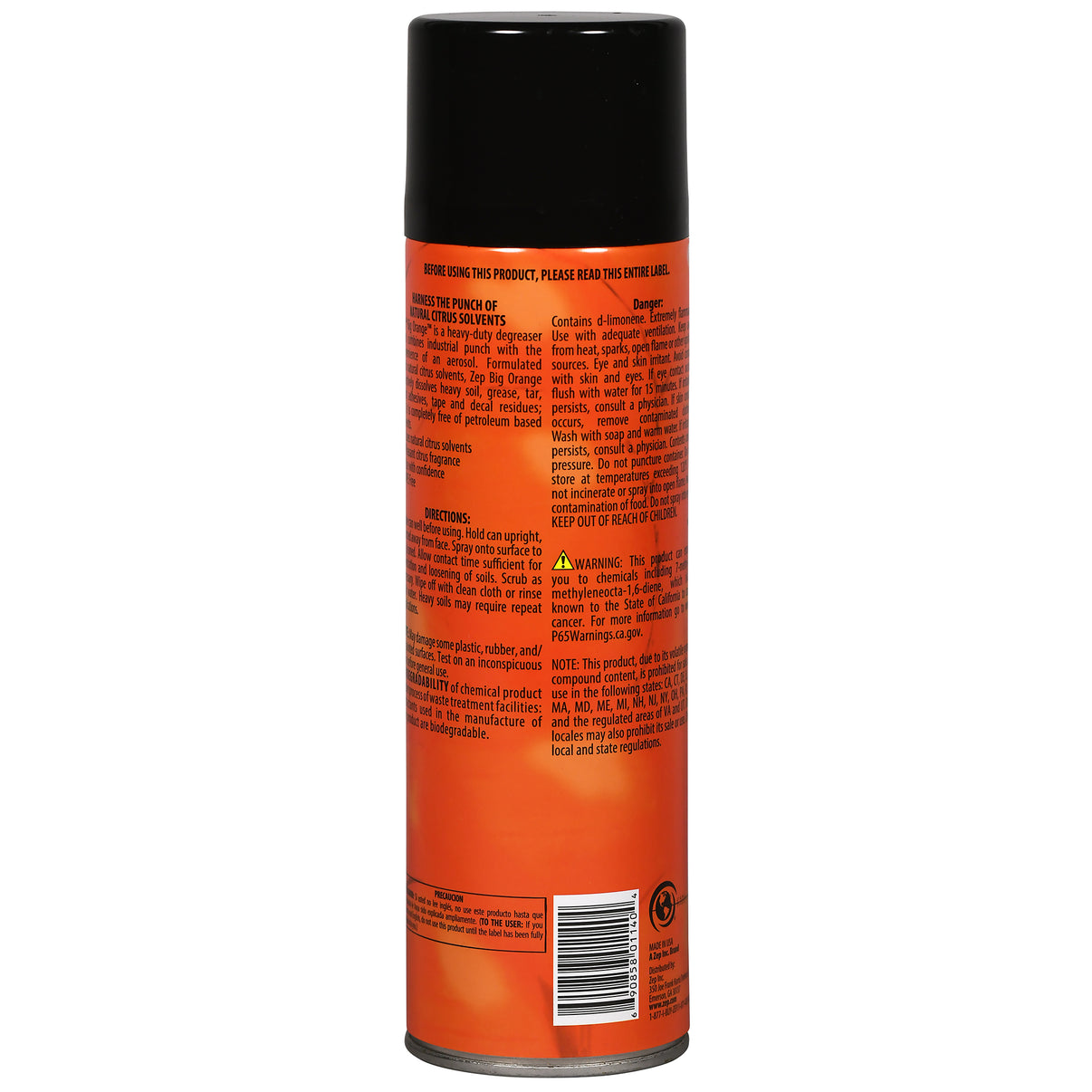 Zep Big Orange Heavy-Duty Citrus Degreaser Aerosol – Industrial-Grade ...