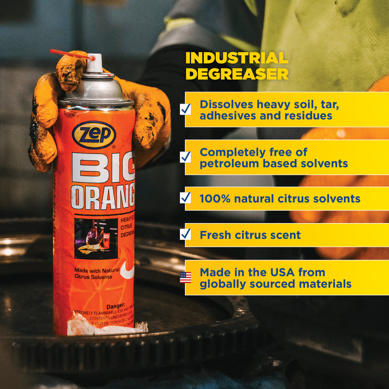 Zep Big Orange Heavy-Duty Citrus Degreaser Aerosol – Industrial-Grade ...