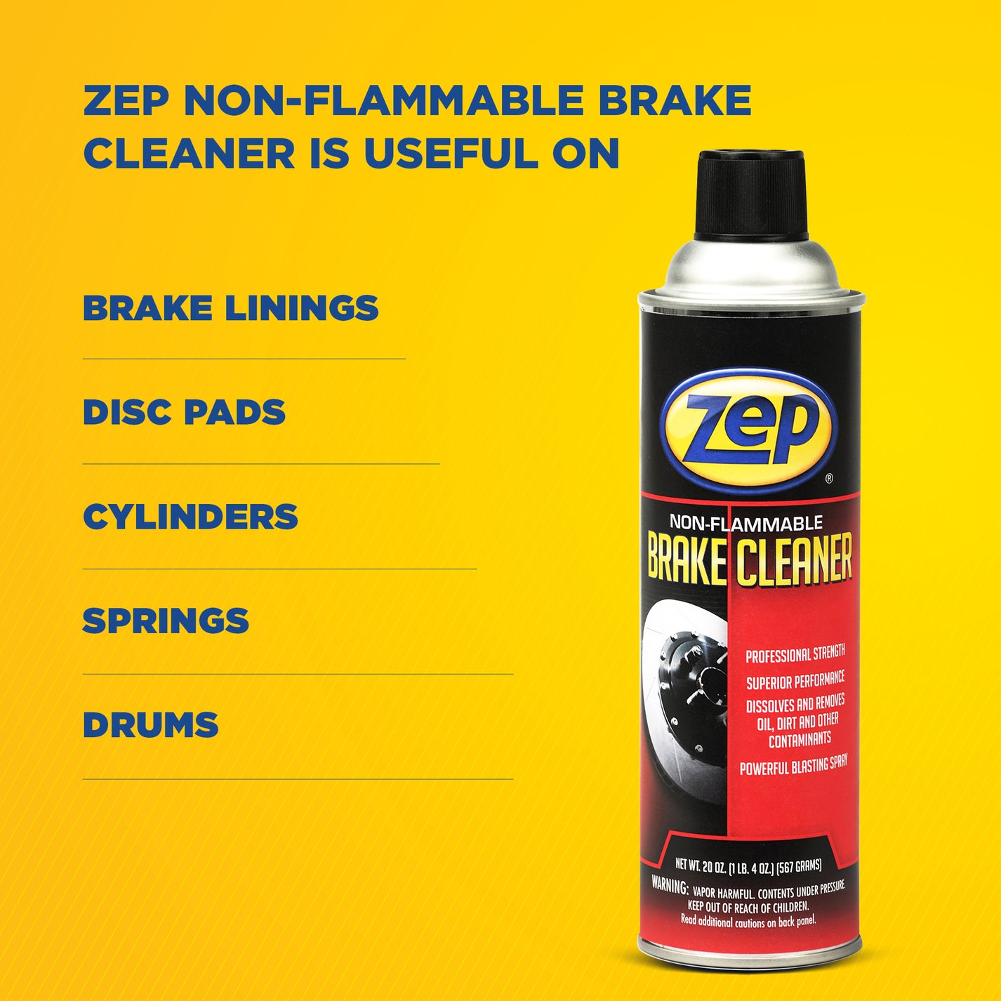 Zep Non-Flammable Brake Cleaner – Dissolves & Removes Contaminants – 2 ...