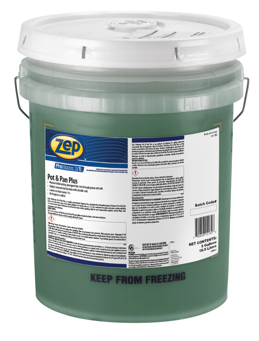 Zep ProVisions Pot & Pans Plus – Power Through Grease – 5 Gallon – Zep Inc.