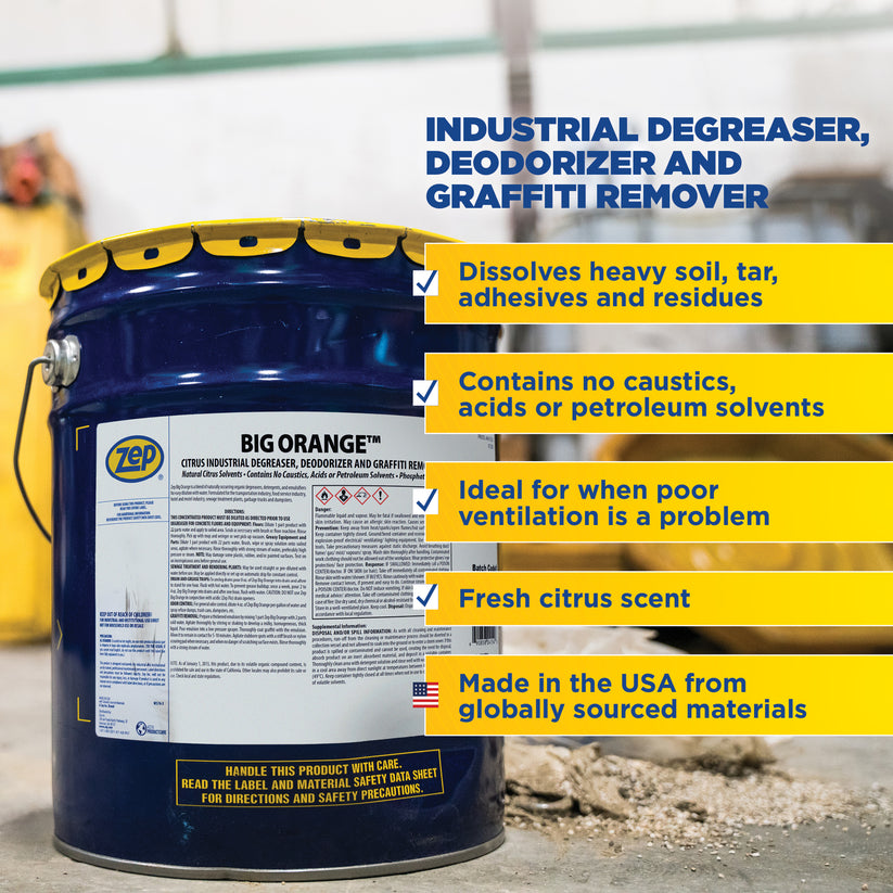 Zep Big Orange Citrus Industrial Degreaser, Deodorizer & Graffiti Remo ...