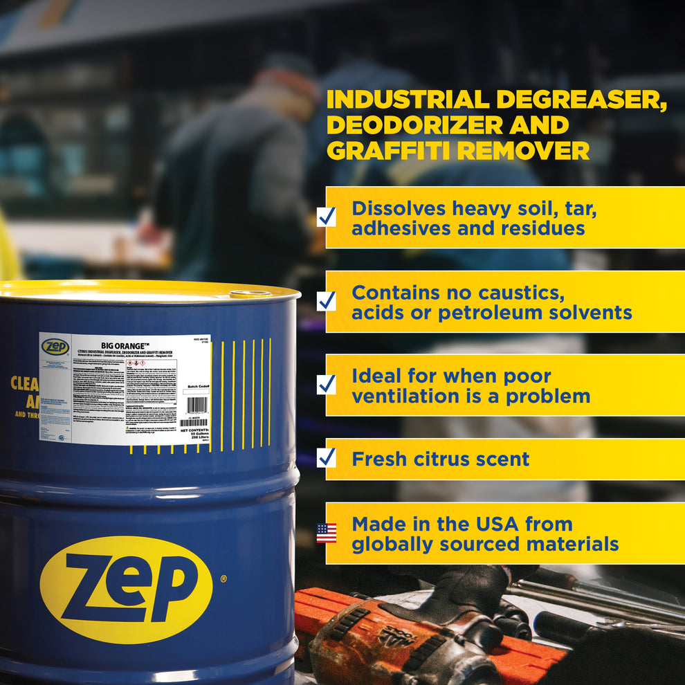 Zep Big Orange Citrus Industrial Degreaser, Deodorizer & Graffiti Remo ...