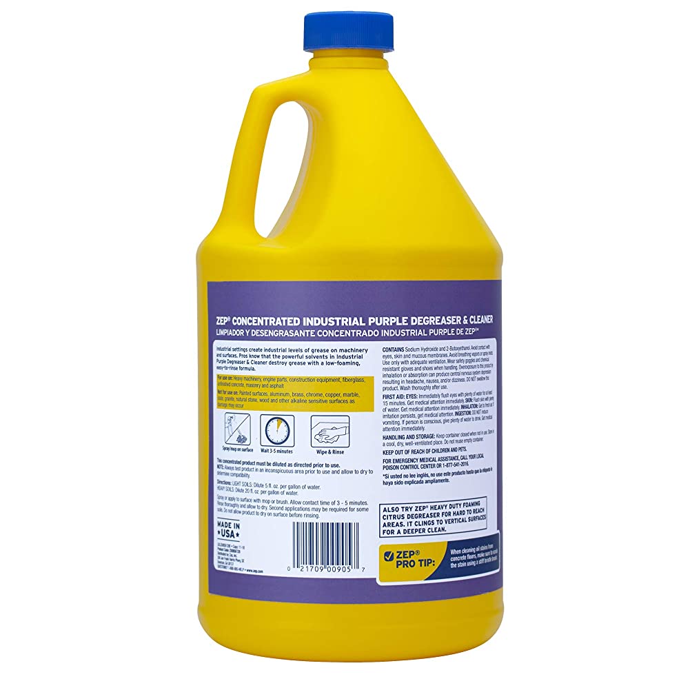 Zep Industrial Purple Cleaner and Degreaser – Engine Degreaser – 1 Gal ...