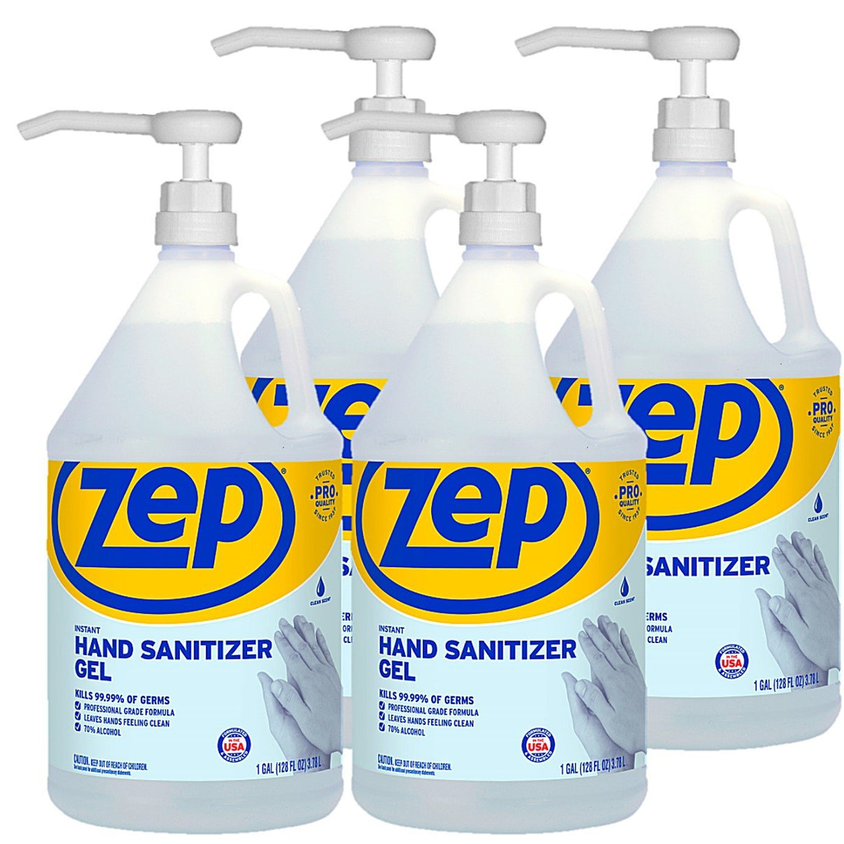 Zep Instant Hand Sanitizer Gel – Kills 99.99% of Germs – 1 Gallon – Zep ...