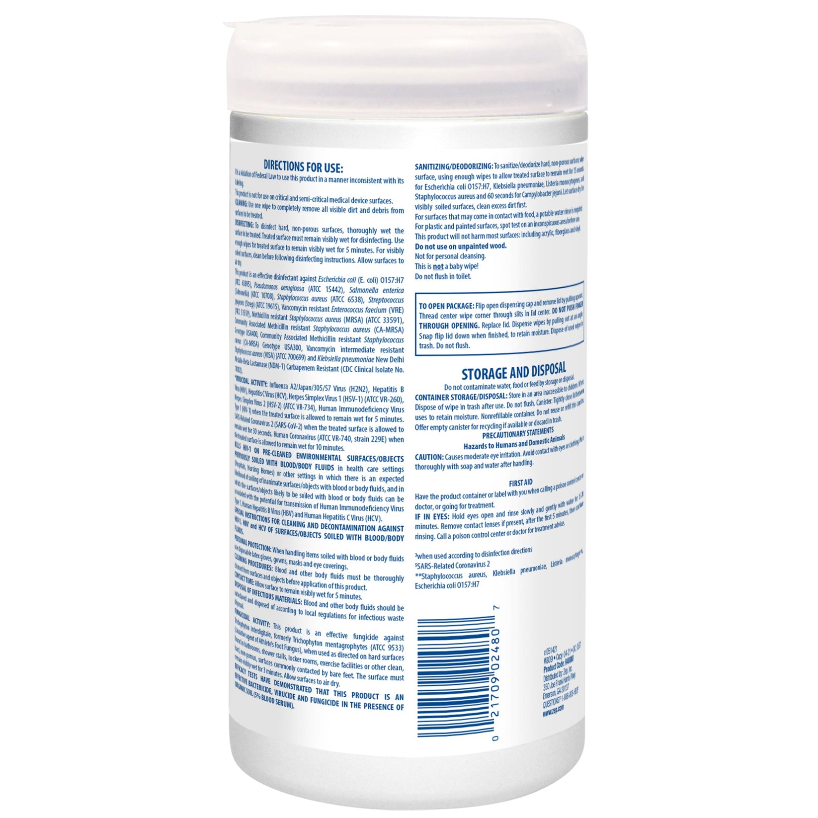 Zep Clean'Ems Spirit II Disinfectant Towels - 80 Towels/Canister – Zep Inc.