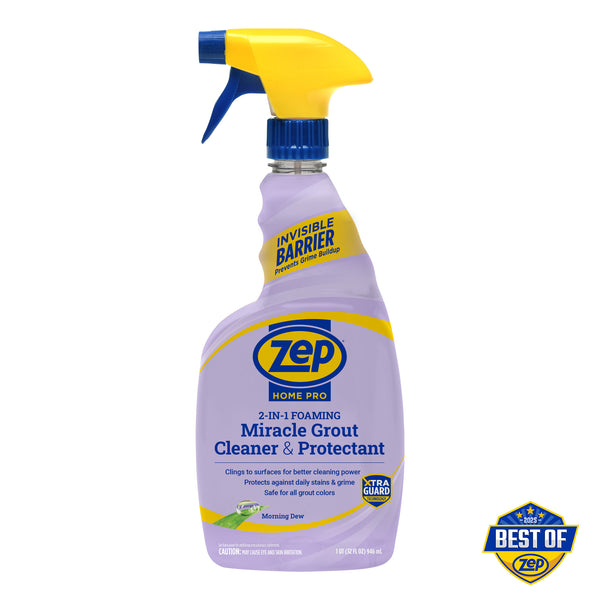 Zep Home Pro Foaming Miracle Grout Cleaner & Protectant - Protects Aga ...