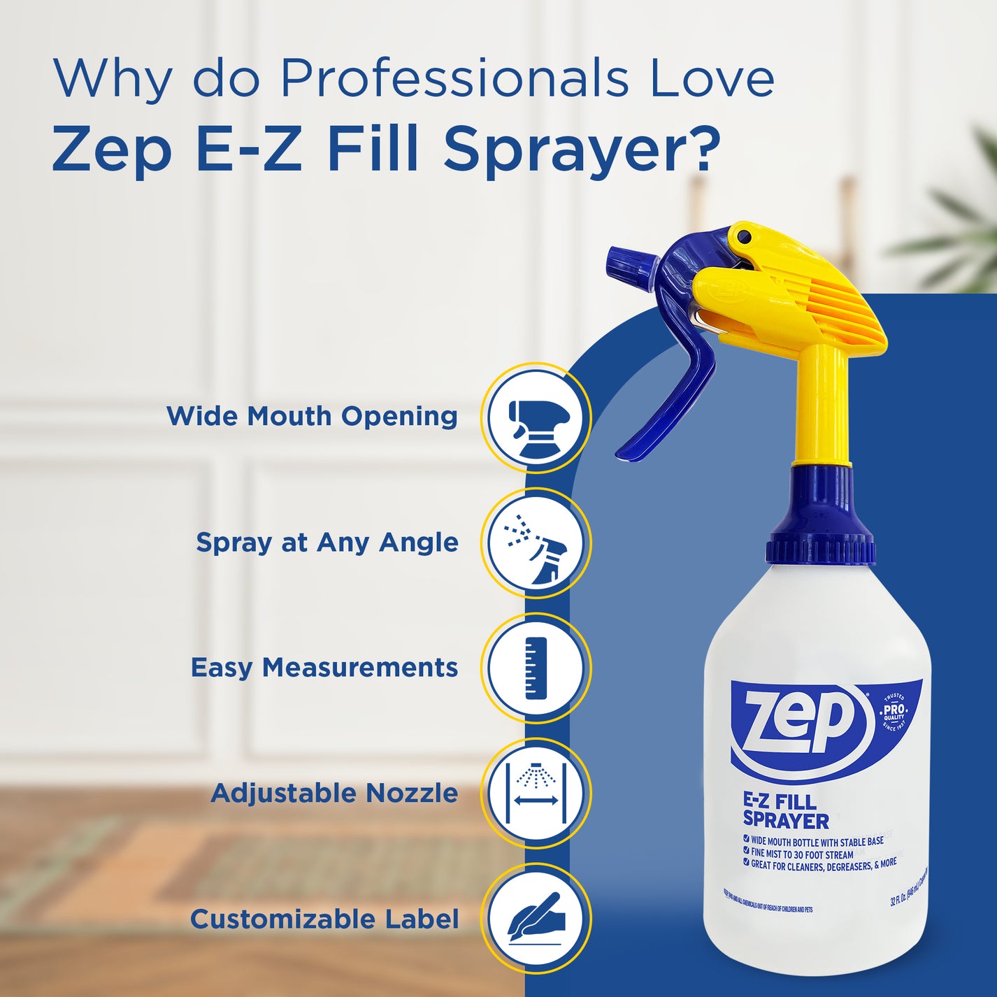 Zep E-Z Fill Sprayer – Wide Mouth Bottle for Easy Filling – 32 oz – Zep ...
