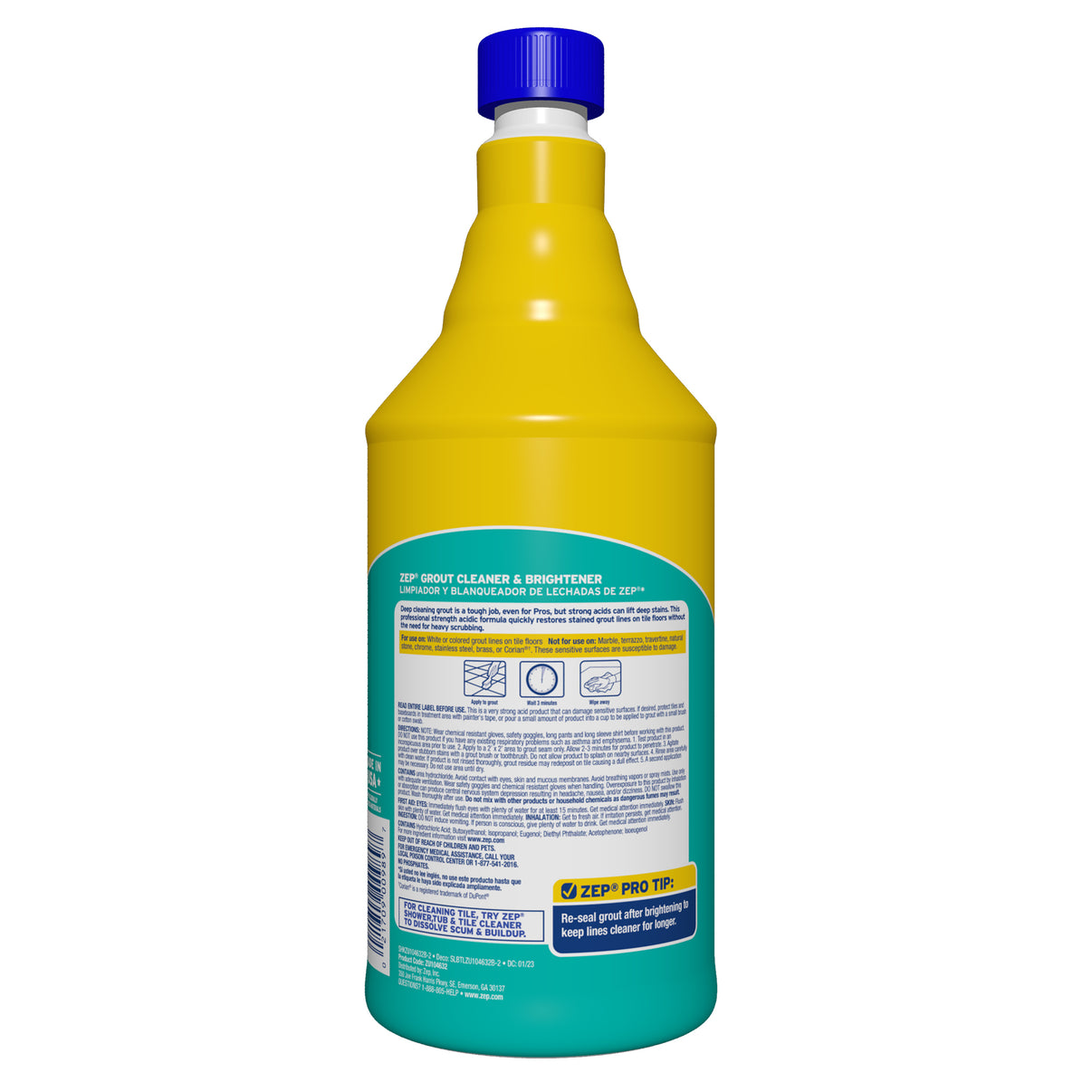 Zep Grout Cleaner & Brightener – Safe on Tinted Grout – 32 oz – Zep Inc.