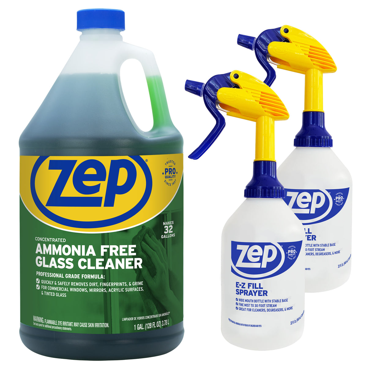Zep Concentrated Ammonia Free Glass Cleaner – Streak-Free Shine Withou ...