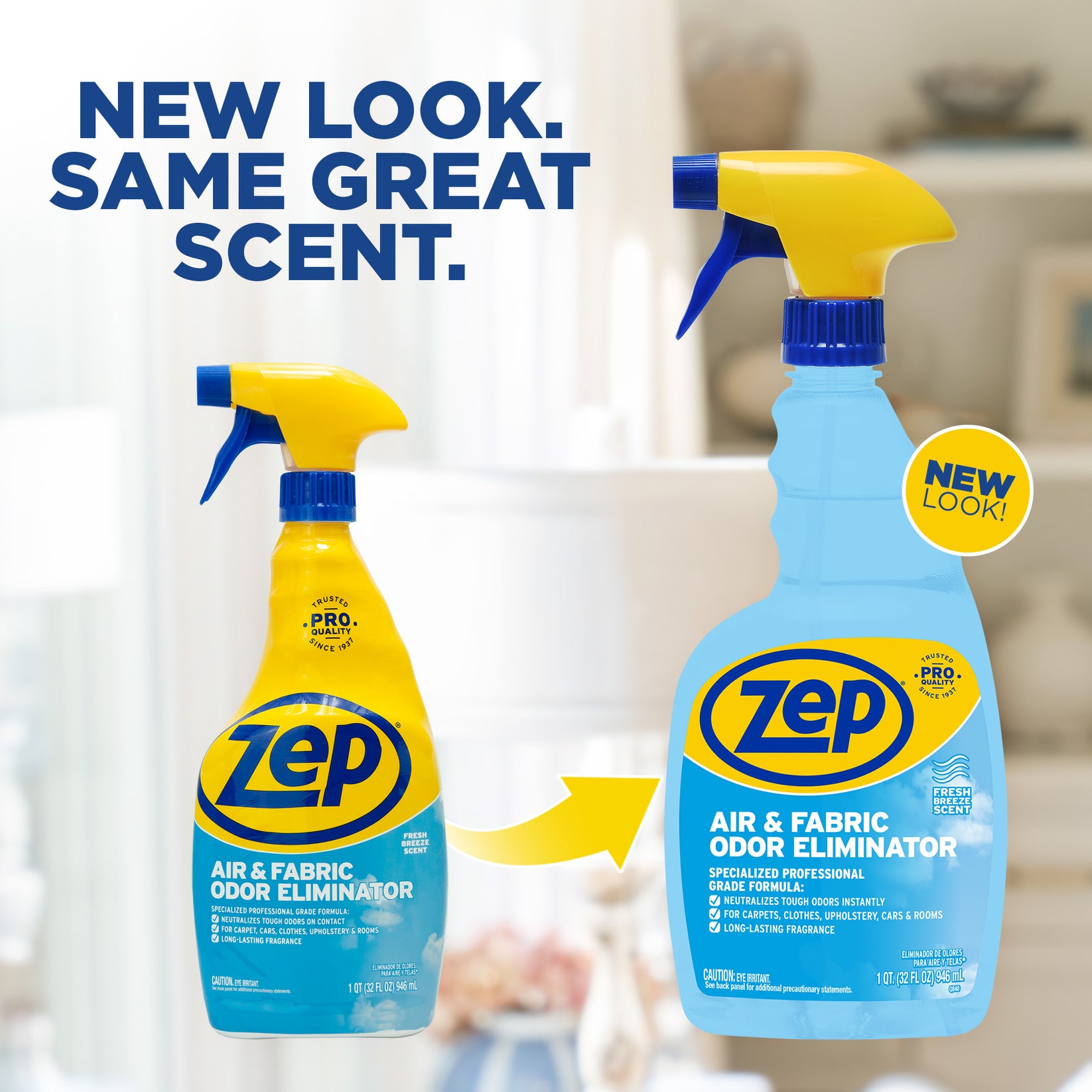 Zep Air & Fabric Odor Eliminator – Neutralizes Pet Odors – 32 oz. – Zep ...