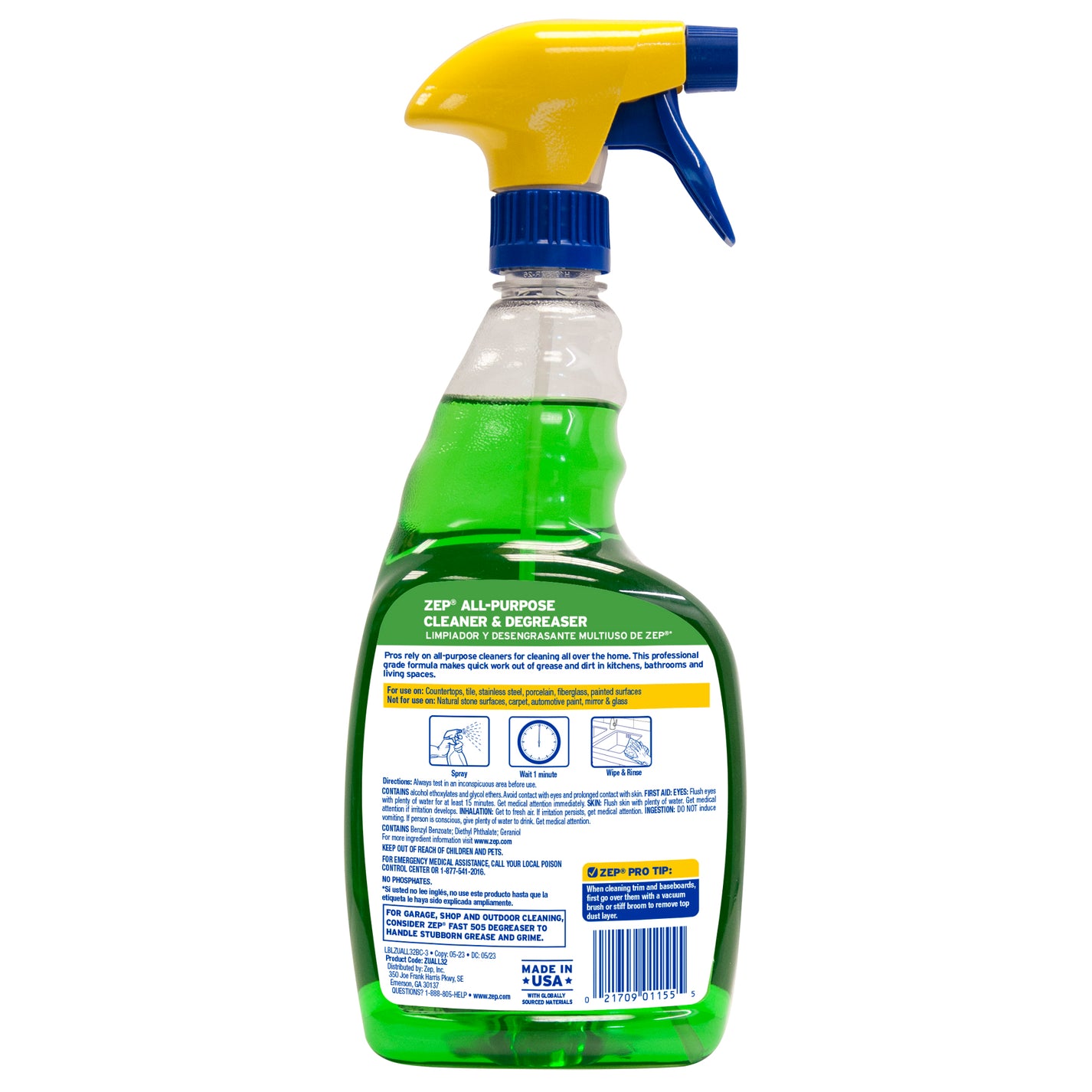 Zep All-Purpose Cleaner & Degreaser – Multi Use Multi Surface Solution ...