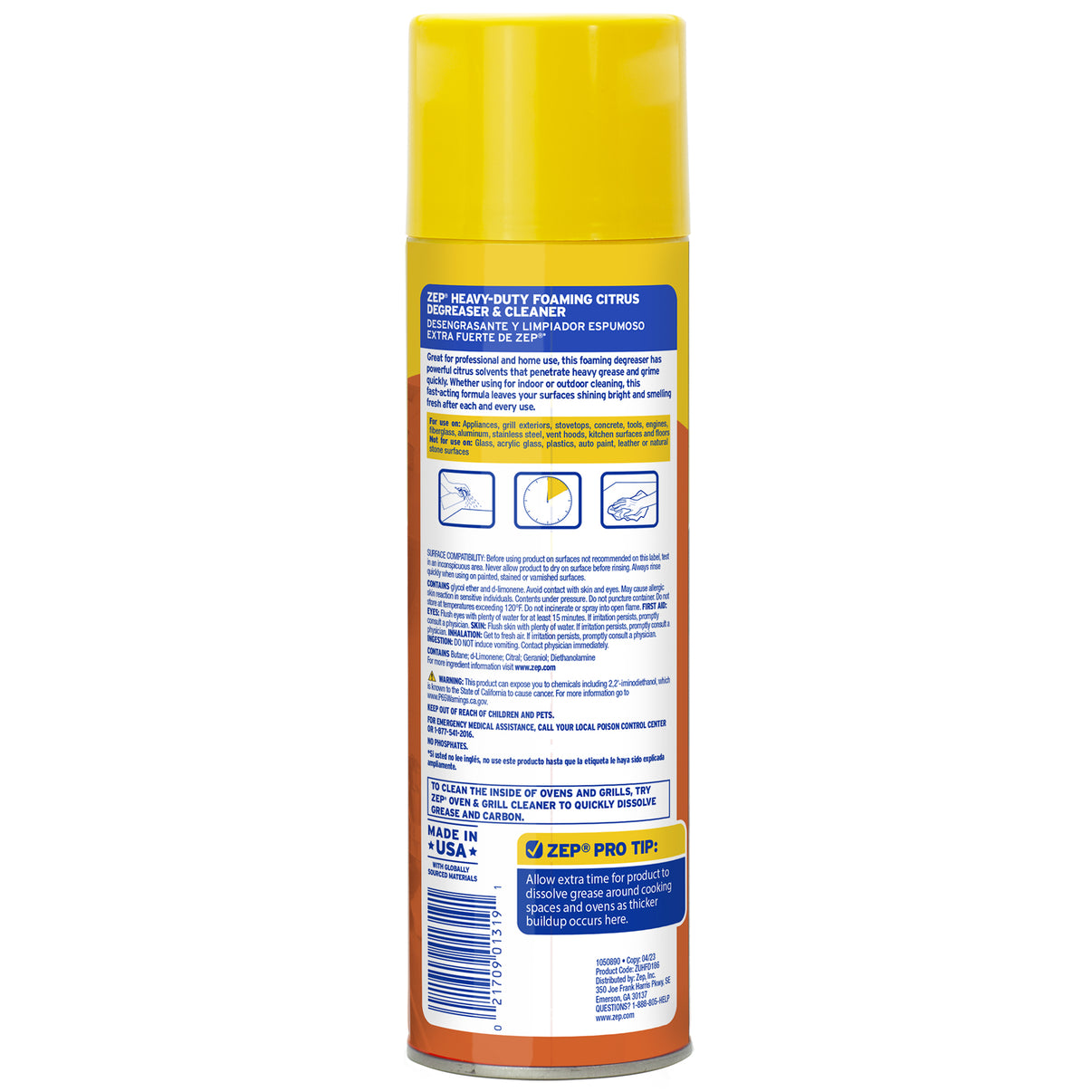 Zep Heavy-Duty Foaming Citrus Degreaser & Cleaner – Foaming Indoor/Out ...