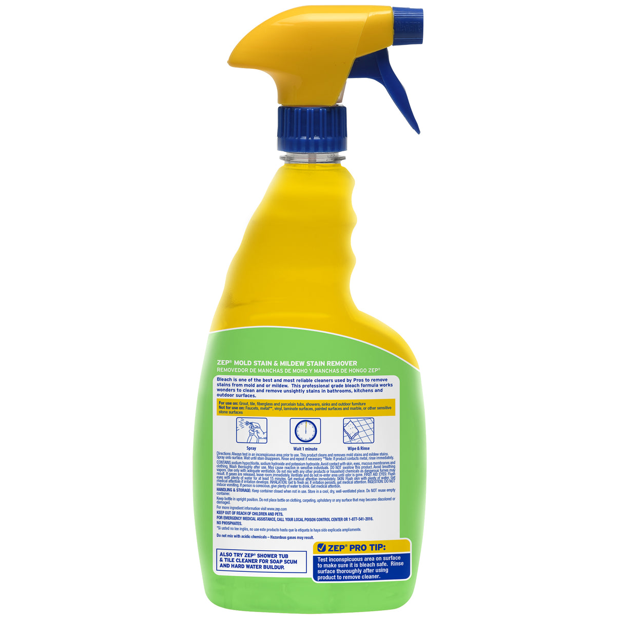 Zep Mold Stain and Mildew Stain Remover – Powerful Bleach Formula – 32 ...