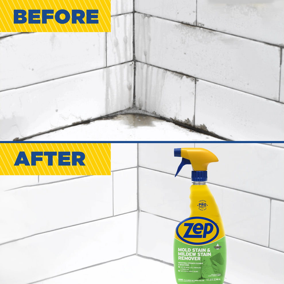 Zep Mold Stain and Mildew Stain Remover – Powerful Bleach Formula – 32 ...