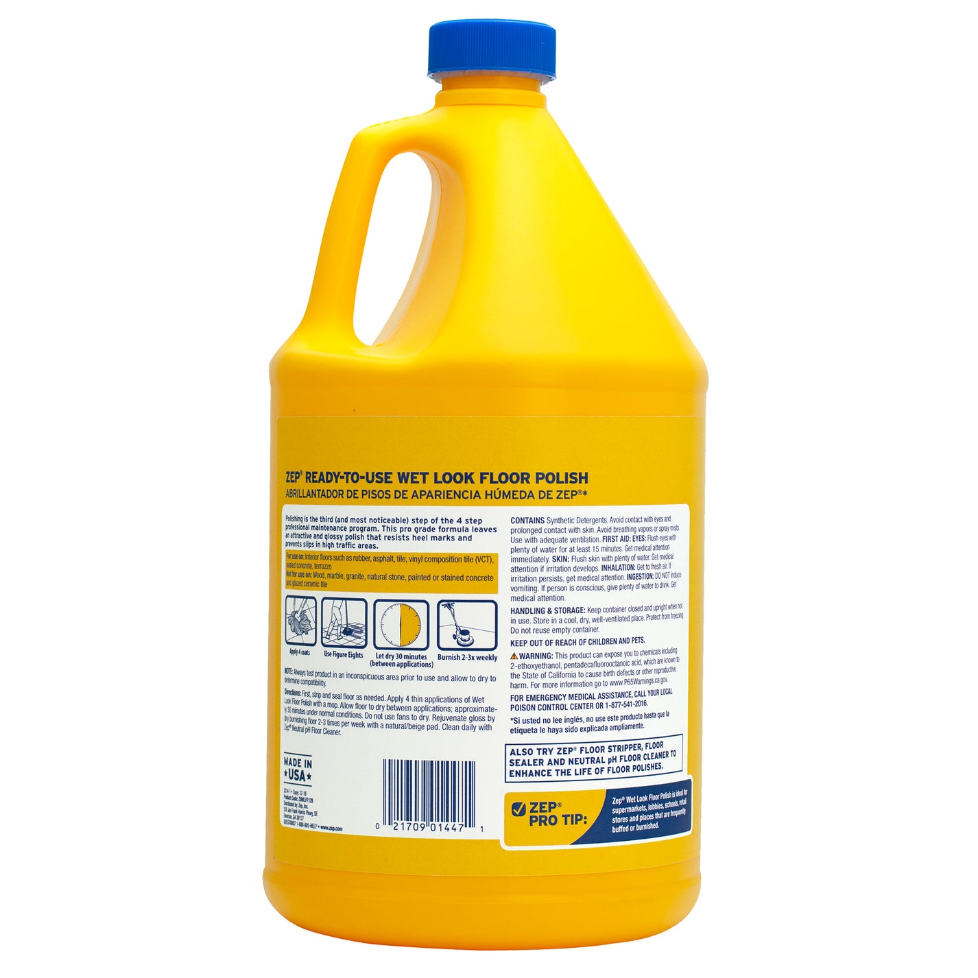 Zep Wet-Look Floor Polish – Enhances Hard Floor Appearance – 1 Gallon ...